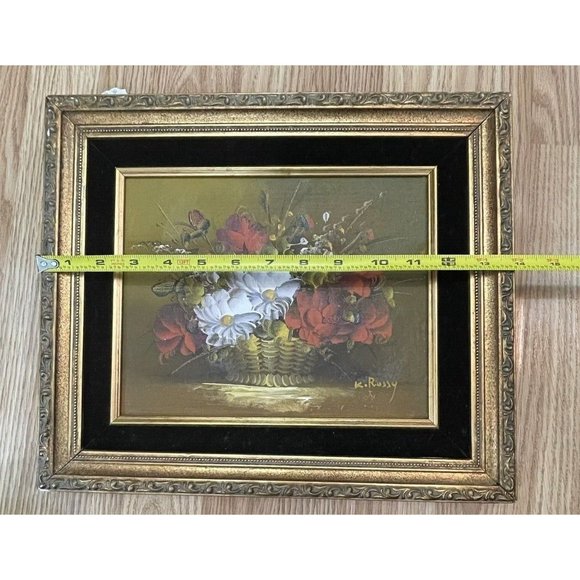K. Rossy | Art | Vtg K Rossy Original Signed Art Oil On Canvas Floral ...